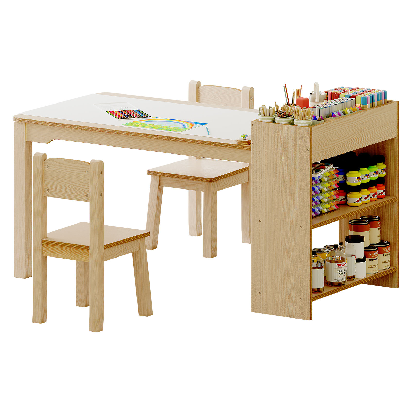 Isabelle & Max™ Amilda Kids Art Table, Wooden Kids Craft Table for ...