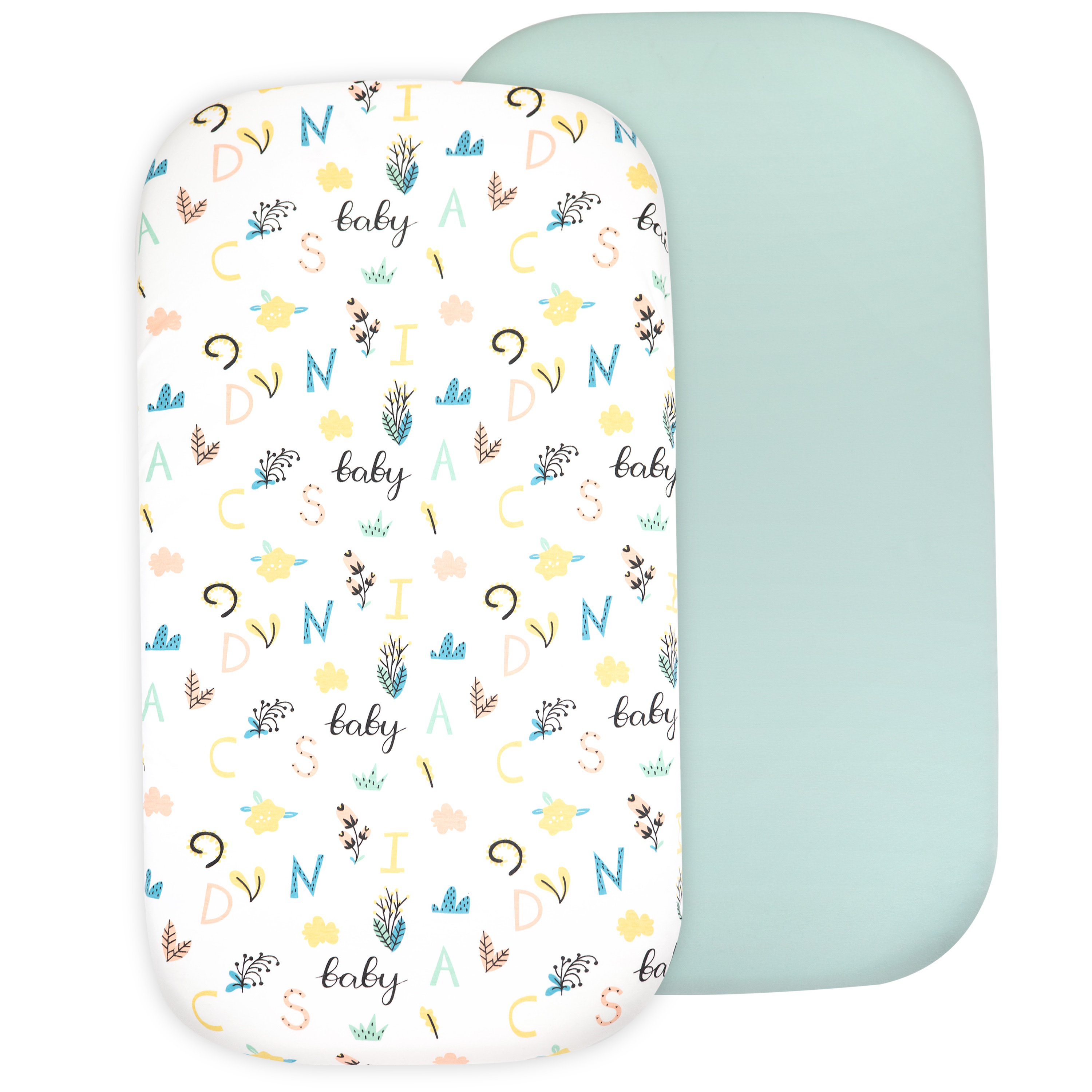 Bublo Baby Bassinet Sheets – 2-Pack Soft Fitted Bassinet Sheets ...