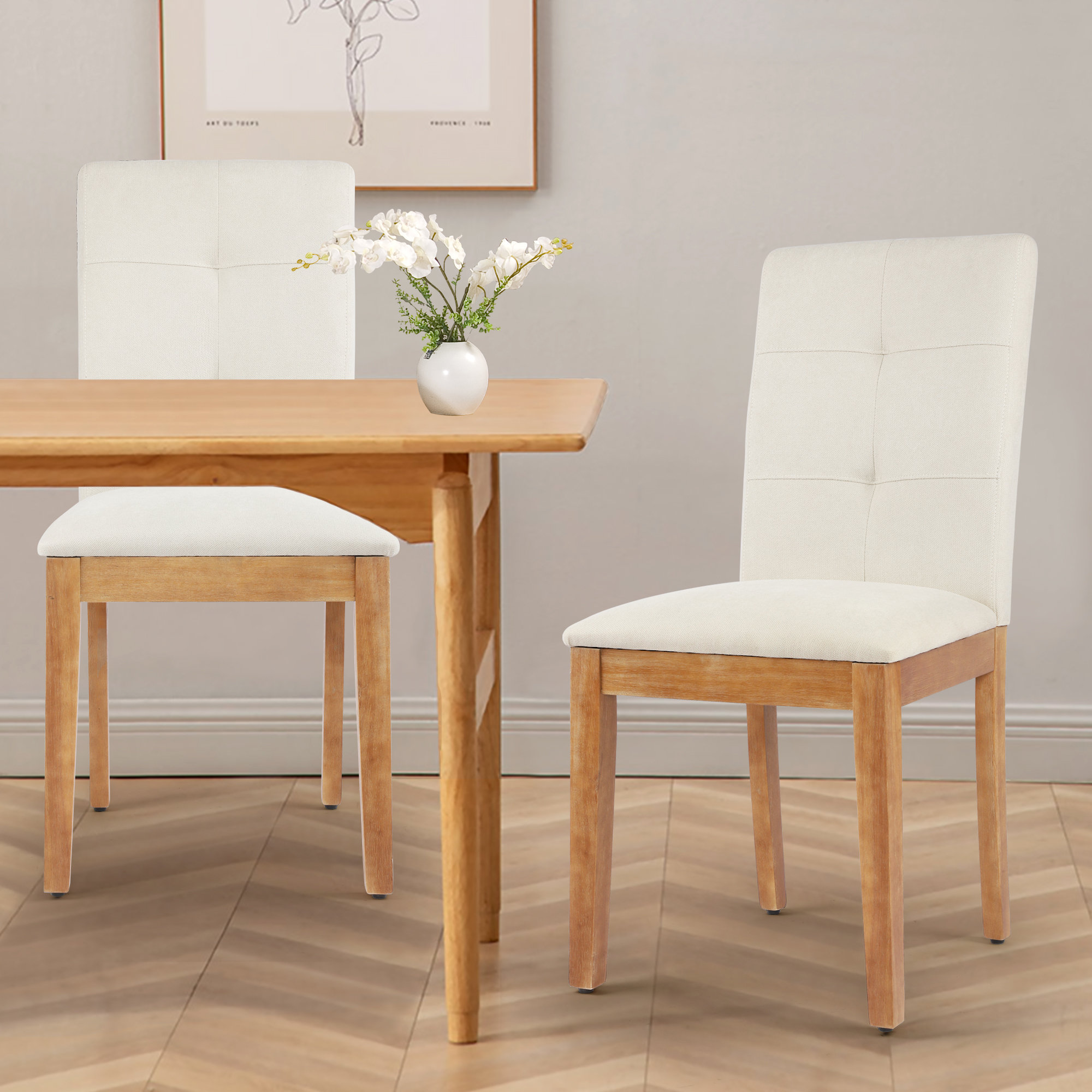 Latitude Run® Fabric Solid Back Dining Chair & Reviews | Wayfair