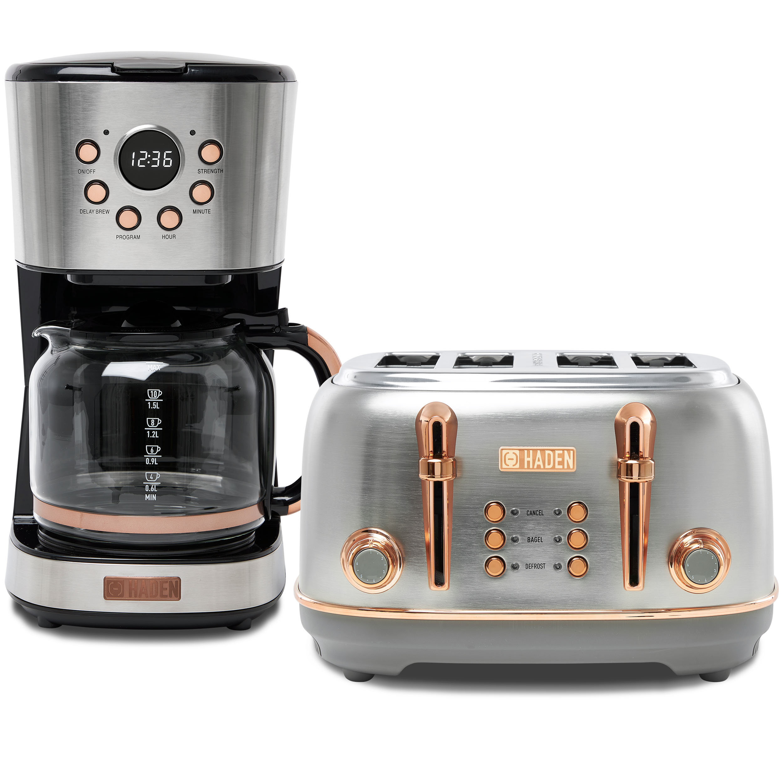 Haden Heritage 4 Slice Toaster and 12 Cup Coffee Maker Kitchen Set ...