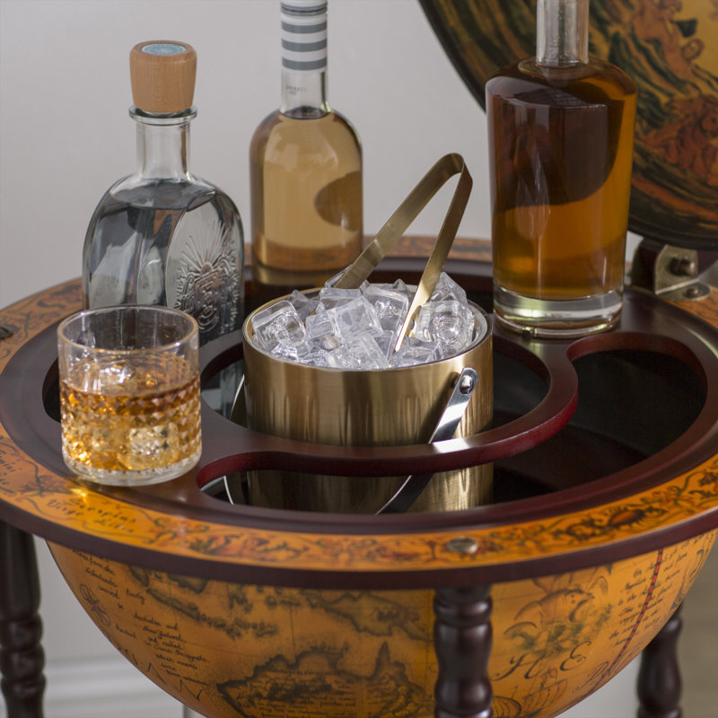 World Menagerie Globe Drinks Cabinet Floor Standard & Reviews | Wayfair