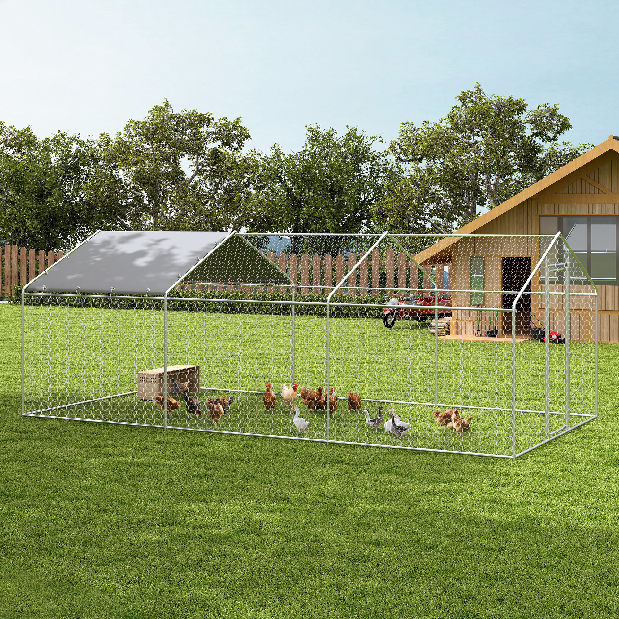 Tucker Murphy Pet™ Spiked Roof, Heavy Duty Outdoor Chicken Coop, Walk ...