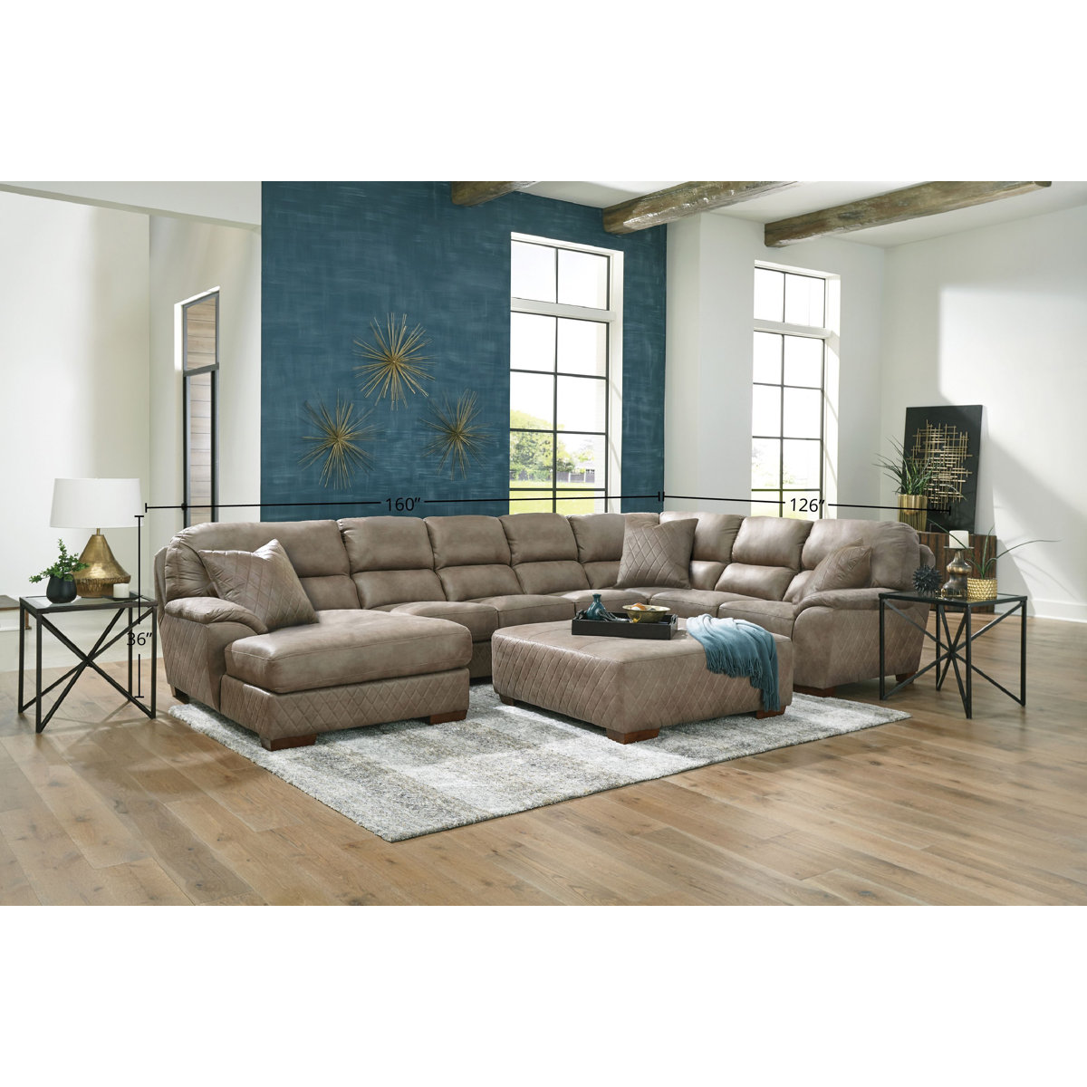 Hokku Designs Erionna 4 - Piece Upholstered Chaise Sectional | Wayfair