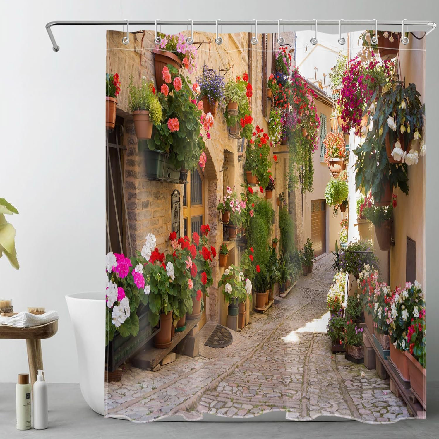 Wildon Home® Shower Curtain With Nature Scene,3D Printing Mediterranean ...