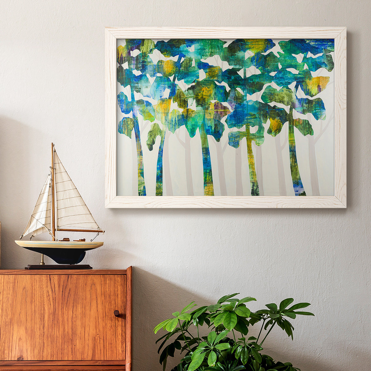 Wexford Home Tall Trees VII- Rustic Framed Gallery Wrapped Canvas ...