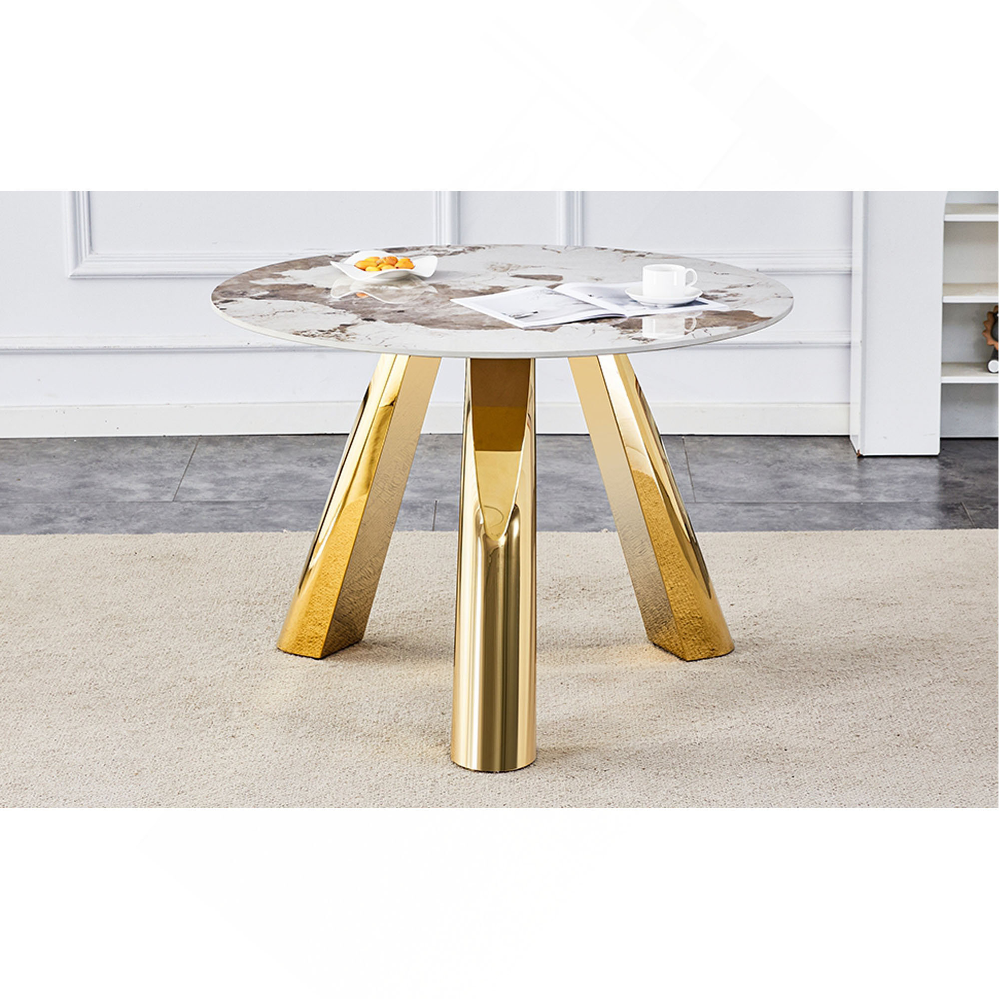 Wrought Studio™ A 42-Inch Stainless Steel Pattern Burning Stone Round ...