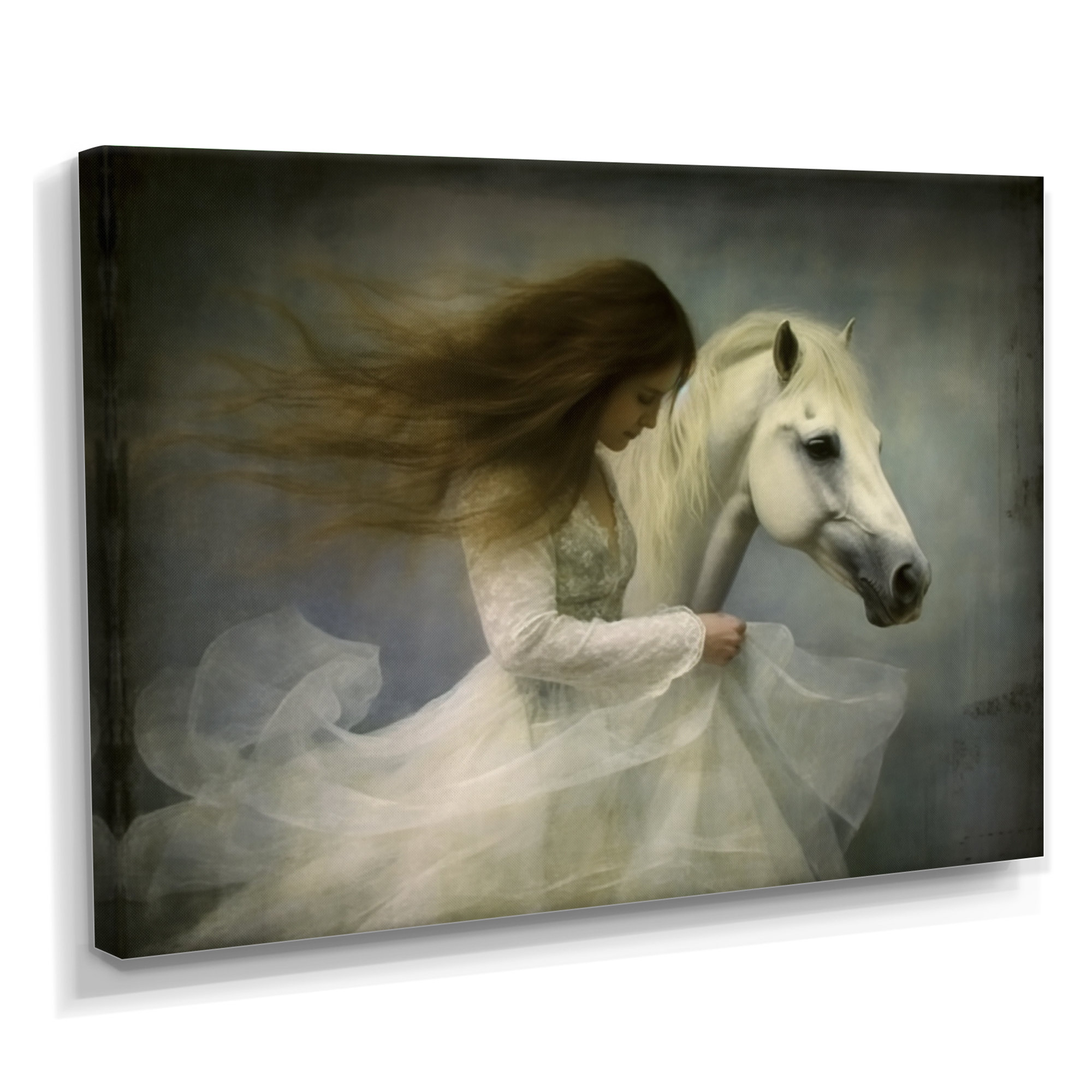 Winston Porter White Dancer With White Horse - Horse Animal Wall Art ...