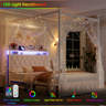 Wrought Studio™ Metal Canopy Storage Bed with LED and USB Charging ...