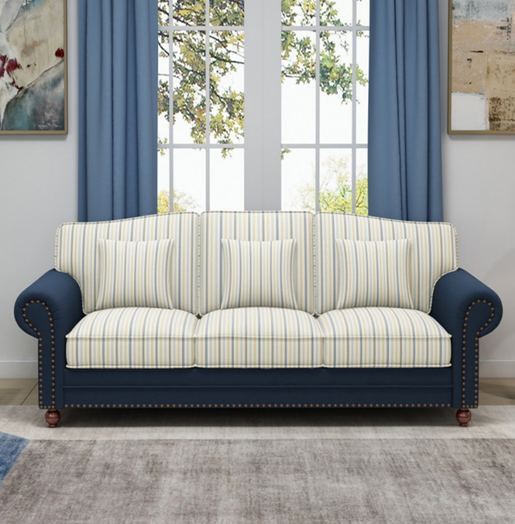 Romero Retro Navy Pastoral Sofa - Wayfair Canada