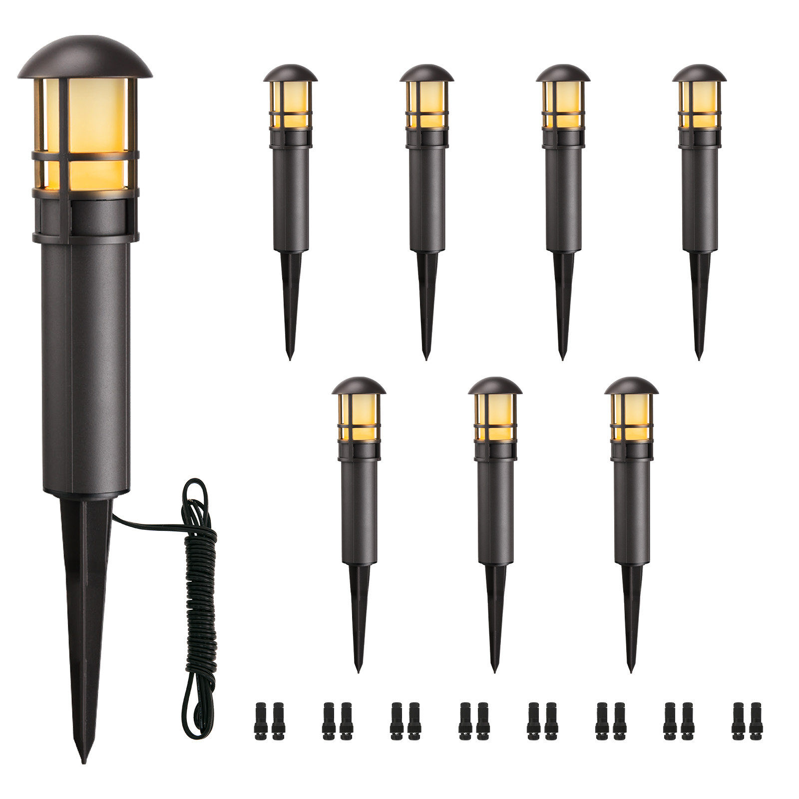 MW LIGHTING 8PK LED Low Voltage Pathway Lights - Waterproof landscape ...