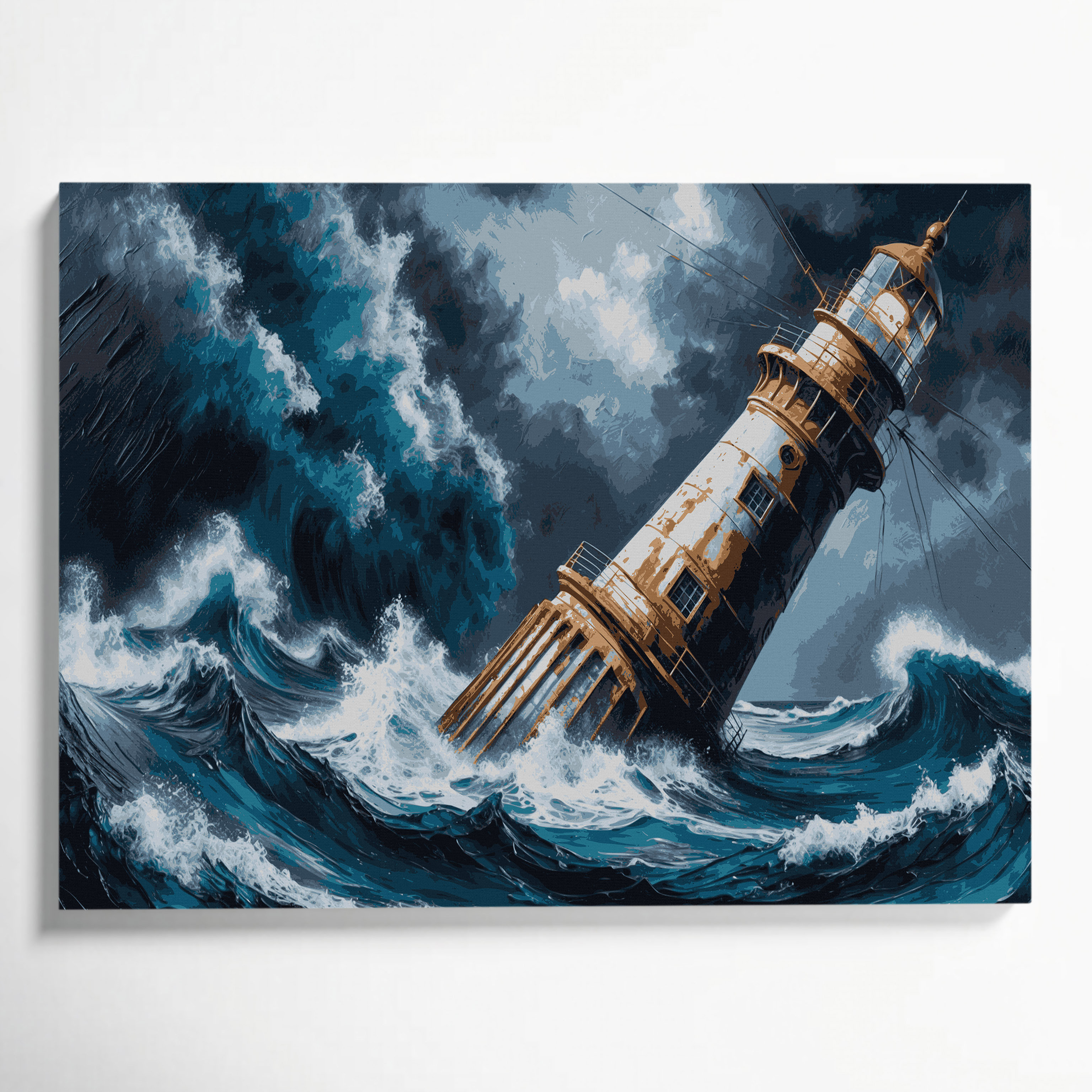 Alcott Hill® Coastal Industrial Nautical Plus Gray Canvas Wall Art ...