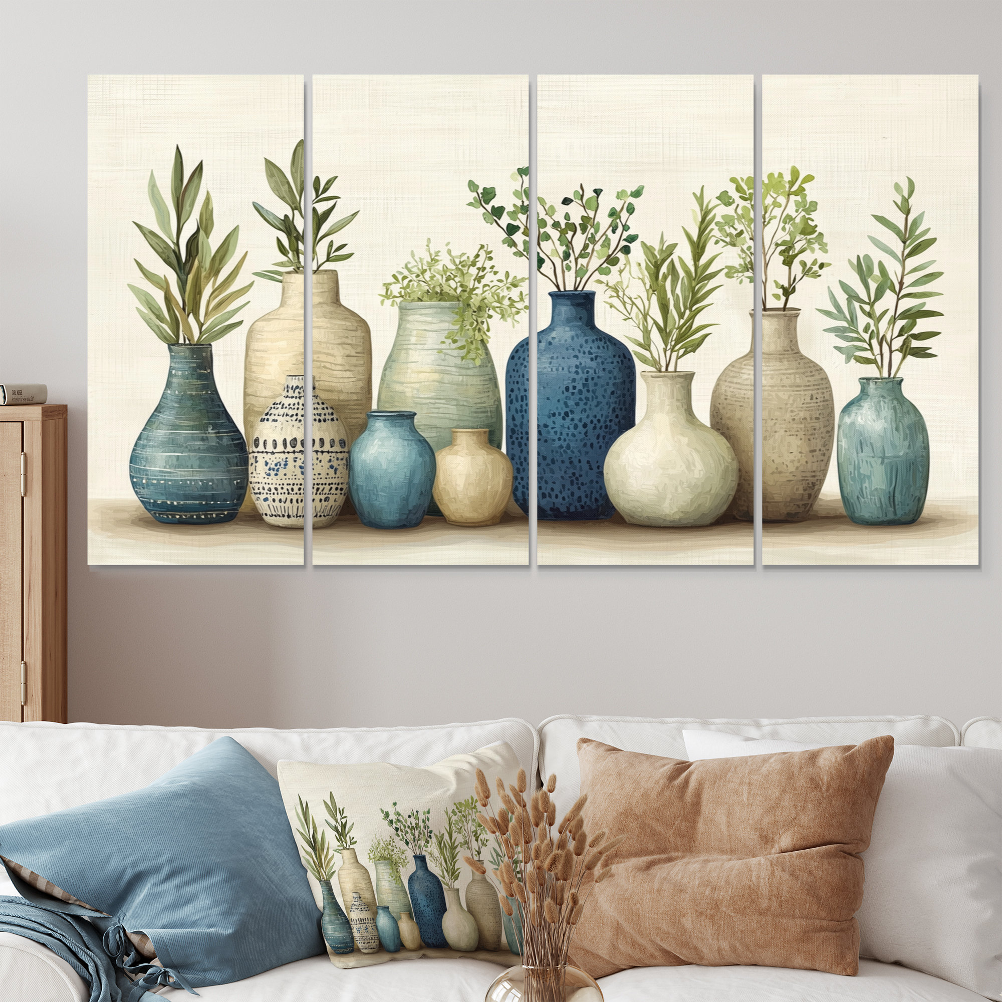 Charlton Home® Green And Orange Artisanal Boho Pottery II - Boho ...