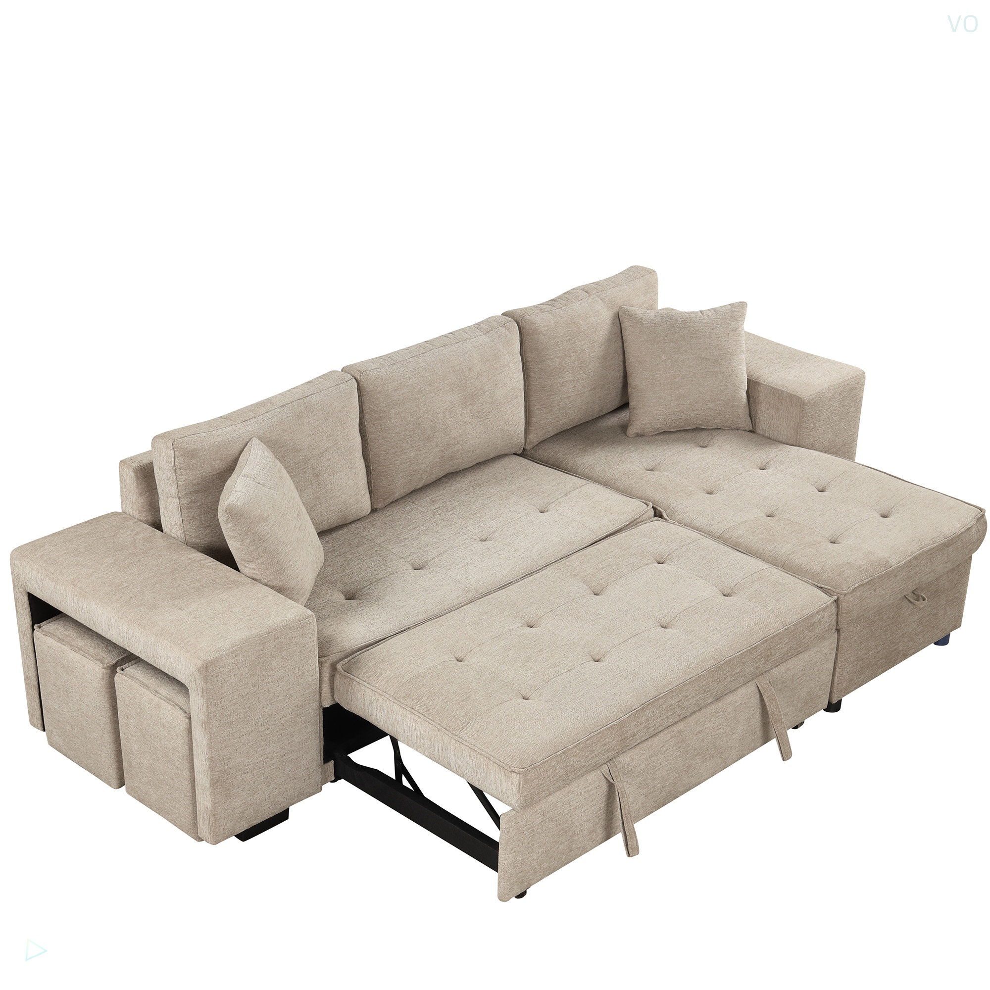 Latitude Run® 104.5" Modern L-Shape 3 Seat Reversible Sectional Couch ...