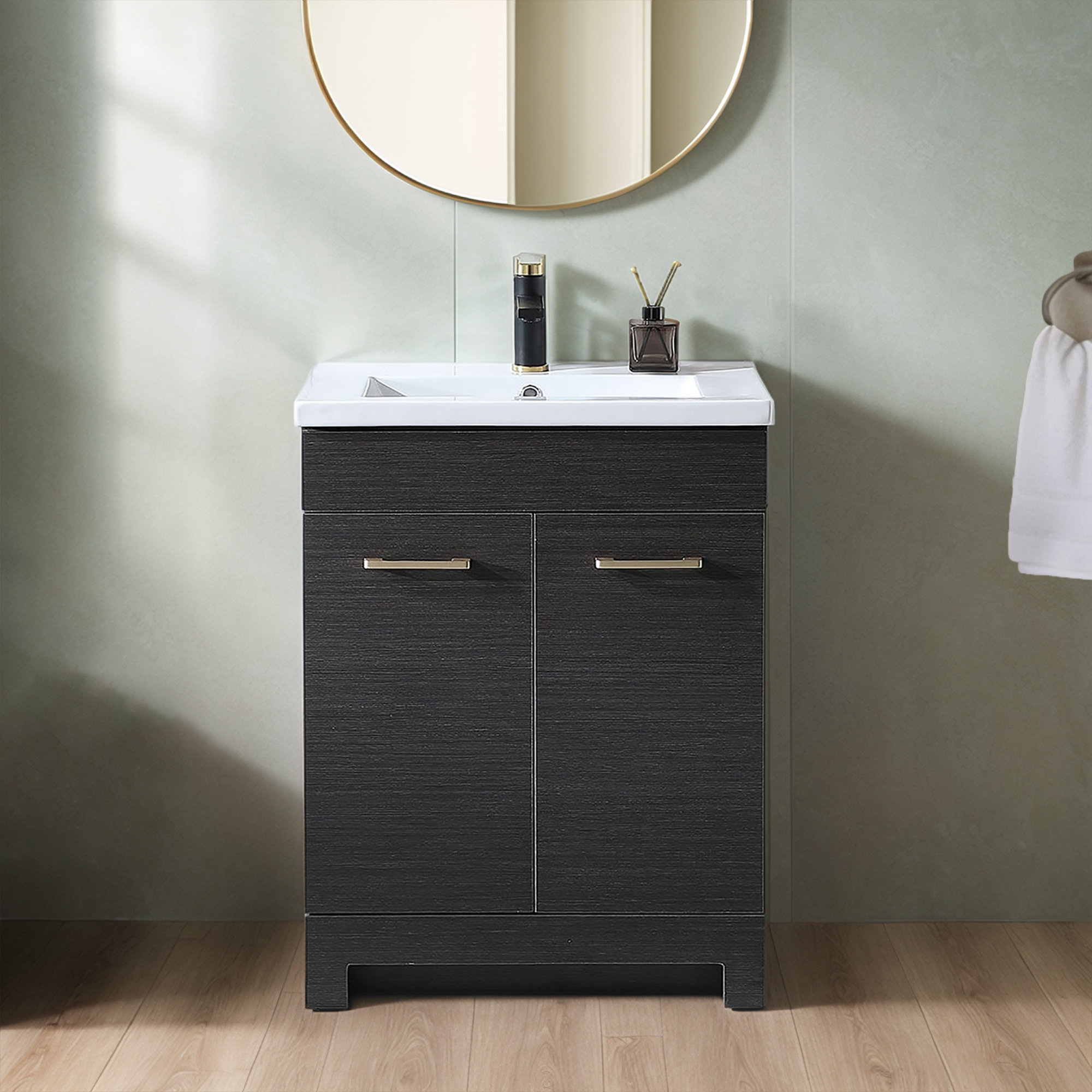 Ebern Designs 24'' Modern Single Bathroom Vanity With Ceramic Top ...