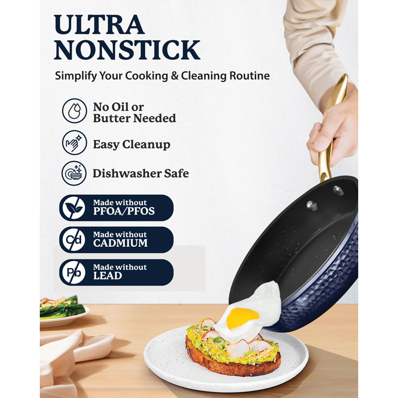 Granitestone Charleston Collection Hammered Navy 15 Piece Nonstick ...