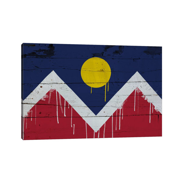 Brambly Cottage Denver, Colorado Paint Drip City Flag - Wrapped Canvas ...