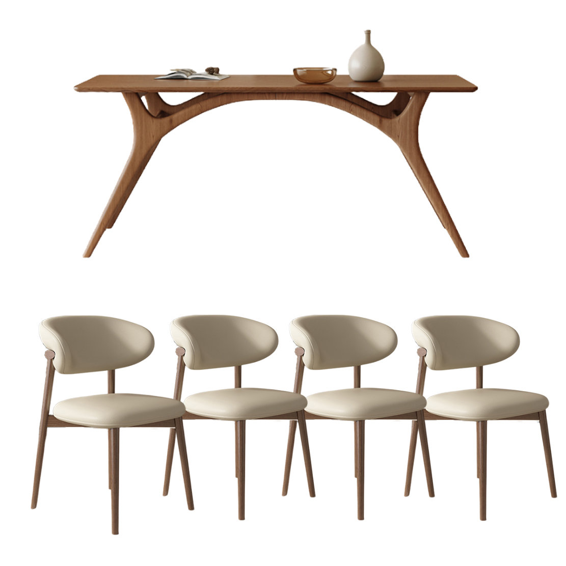 Corrigan Studio® Solid wood dining table modern simple rectangular ...