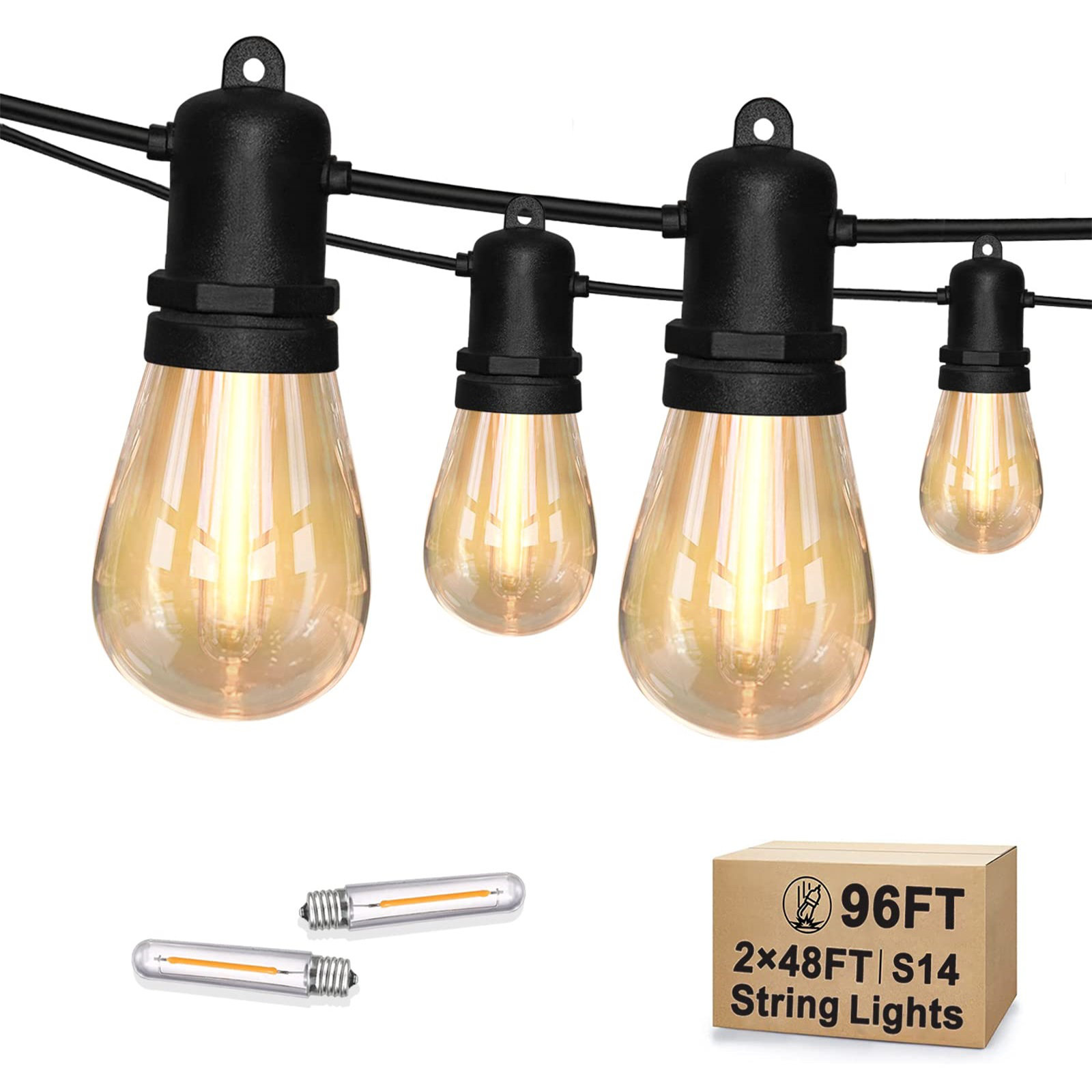 TRUSTEAN Outdoor 34 - Bulb 1152'' Battery Powered LED Rope String Light ...