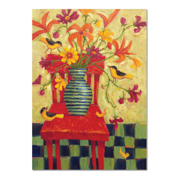 Happy Larry Acrylgemälde Vaso Su Sedia Rossa von Cindy Revell | Wayfair.de