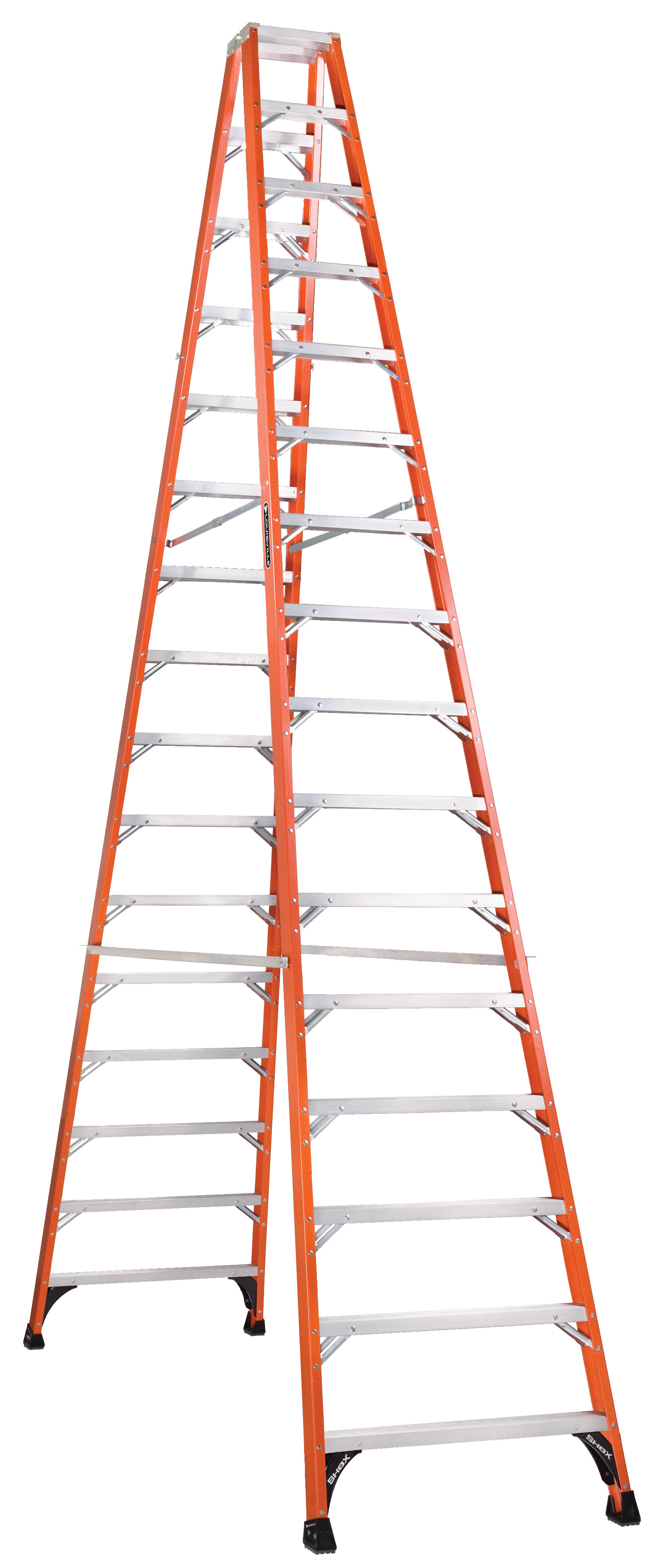 Louisville Ladder 16 ft. Fiberglass Twin Step Ladder with 375 lbs. Load ...