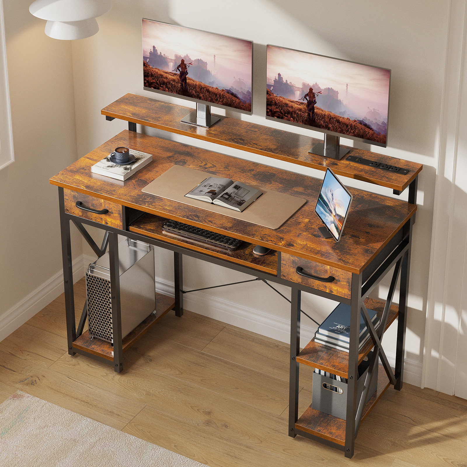 17 Stories Witta Adjustable Metal Base Computer Desk & Reviews ...