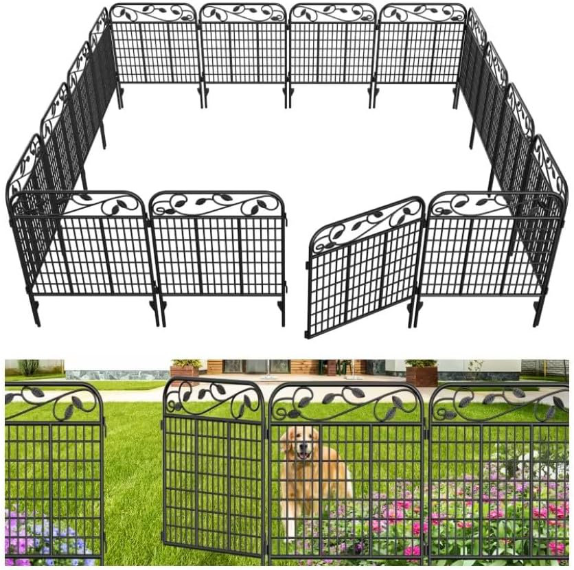 INKEDZ 4 Pack 44inch High 12ft Long Decorative Garden Fence Panels ...