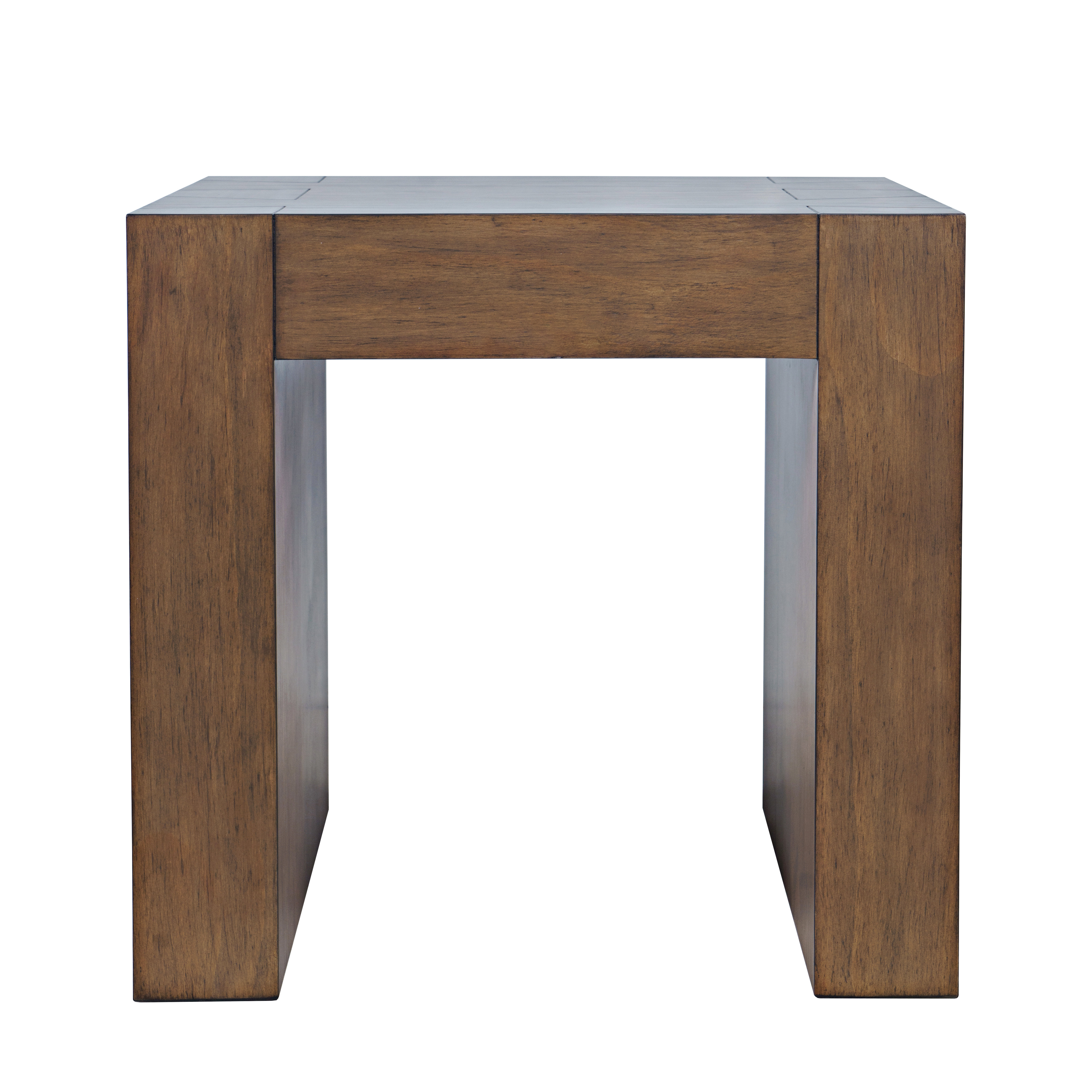 Millwood Pines Grenda Modern Rustic Square Dovetailed End Table ...