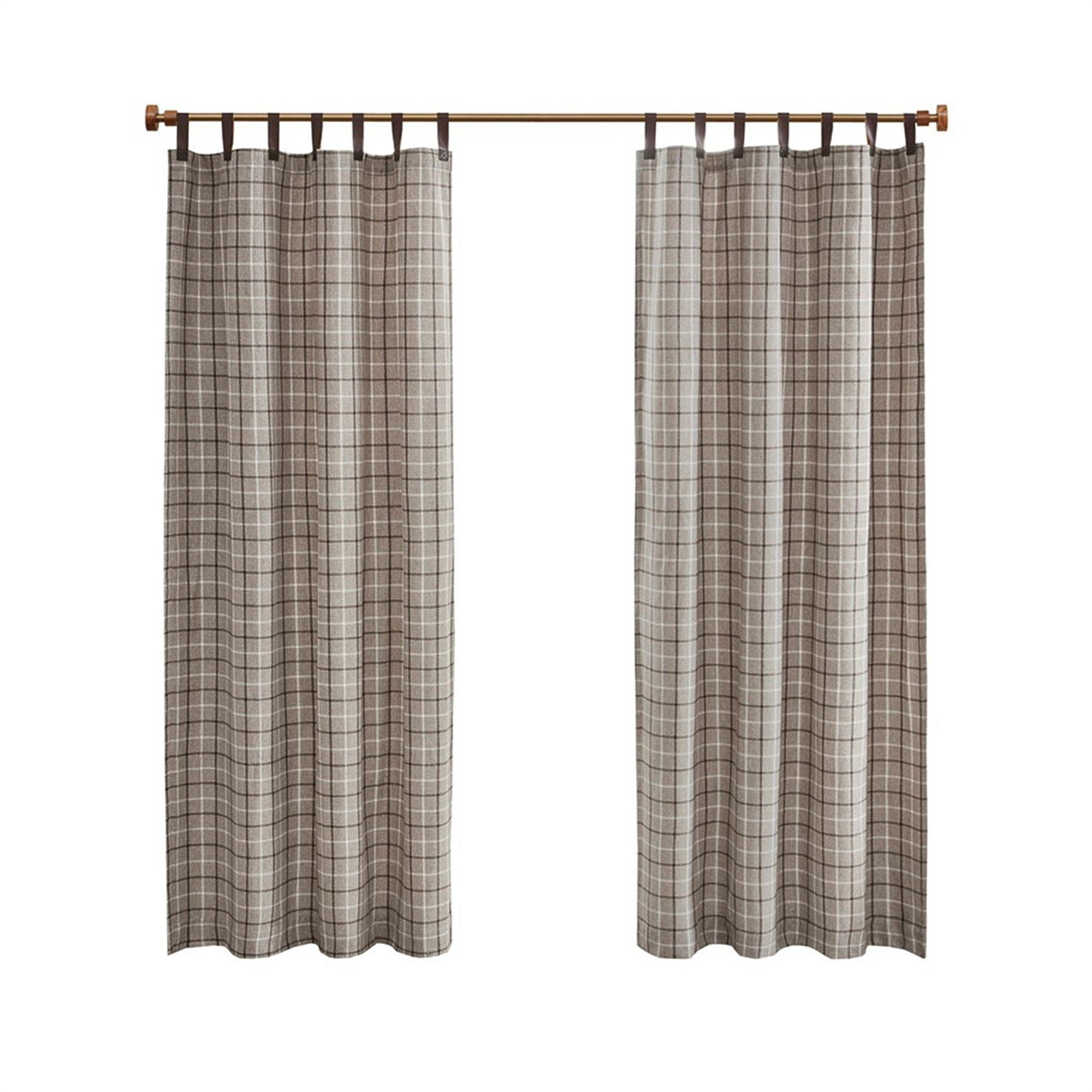 Gracie Oaks Plaid Tab Top Curtain Panel With Fleece Lining(Only 1 Pc ...