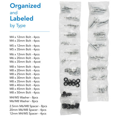 Mount-It! TV Mounting Hardware Kit, VESA Wall Mount Screw, Washer ...