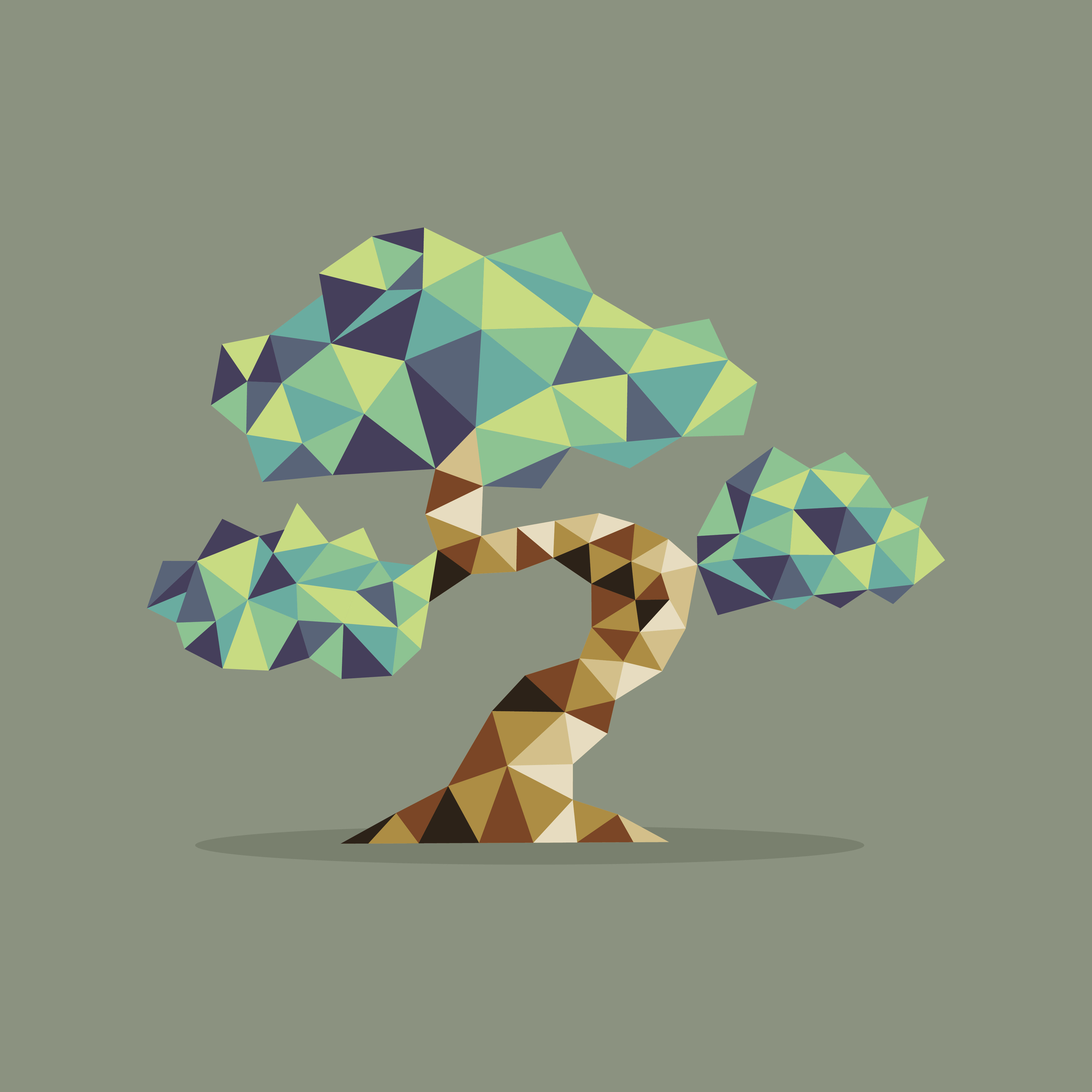 George Oliver Origami Triangle Bonsai Tree Illustration by Cienpies ...