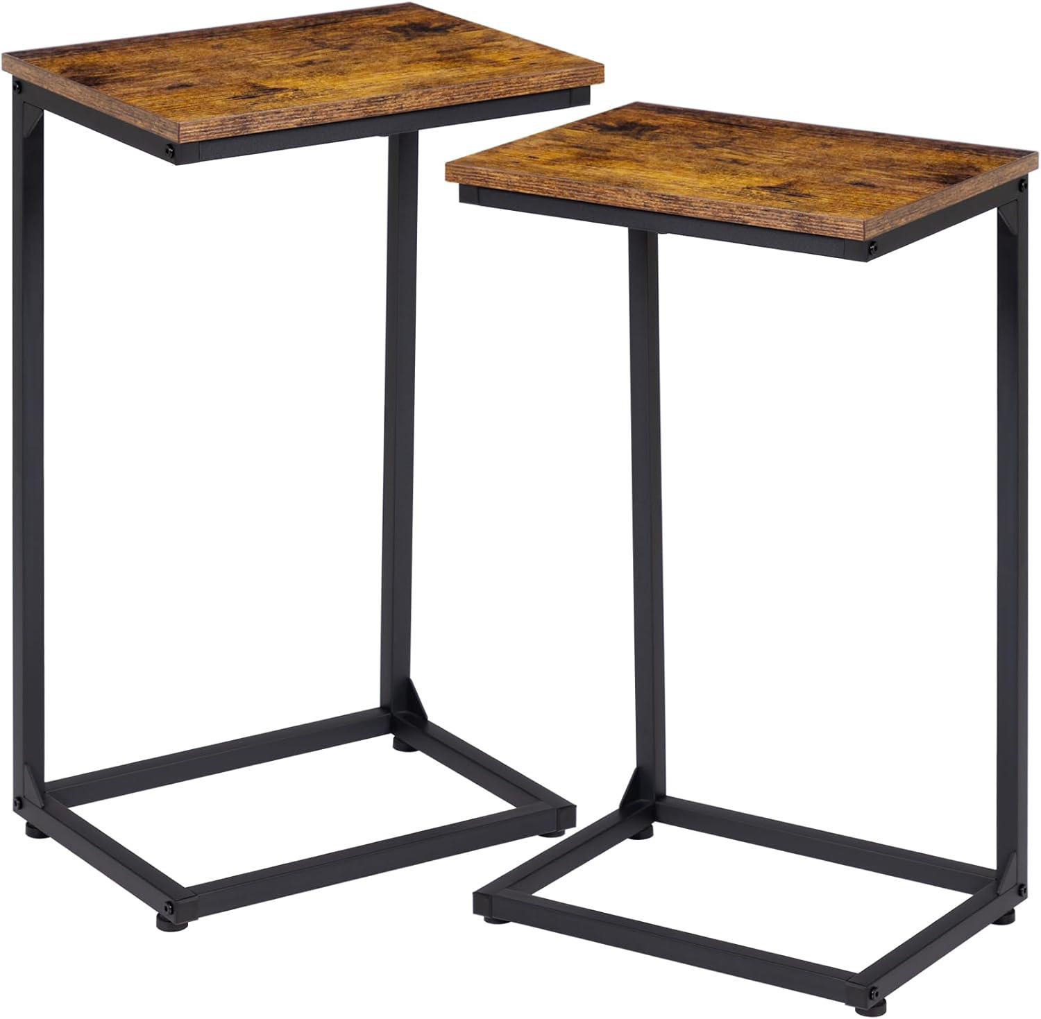 ERTCHUE RIED C-Shaped End Table Set Of 2, Slide Under Sofa Couch Side ...