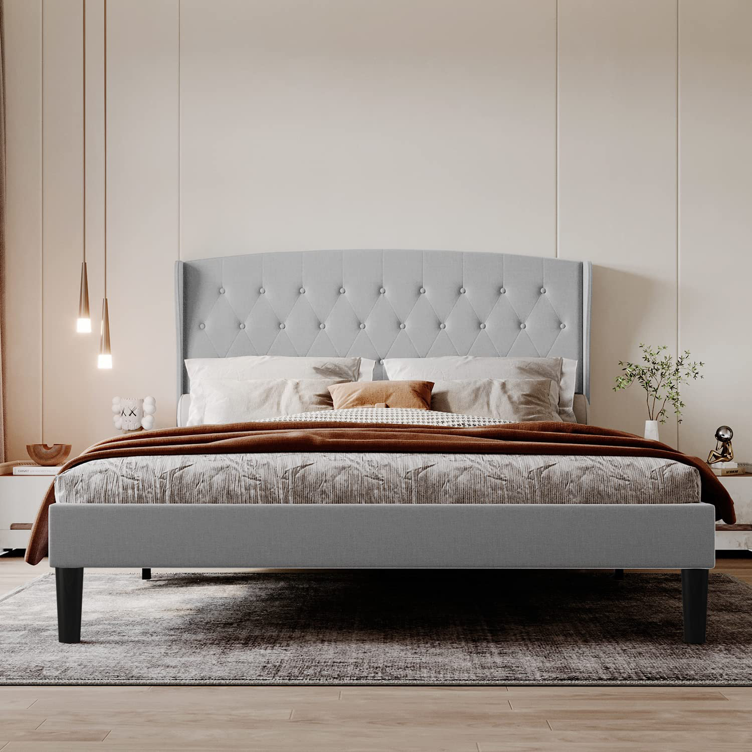 Winston Porter Kallam King Size Tufted Platform Bed & Reviews | Wayfair