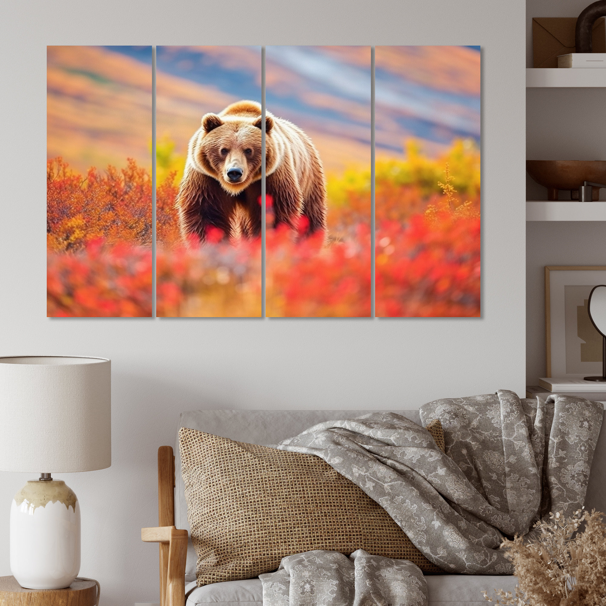 Design Art Grizzly Bear In Alaska Scenery I - Animals Wall Decor - 4 ...