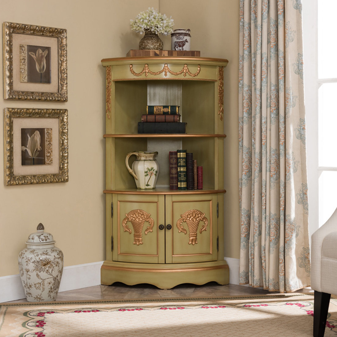 interanest Elegant retro multi-functional corner cabinet | Wayfair