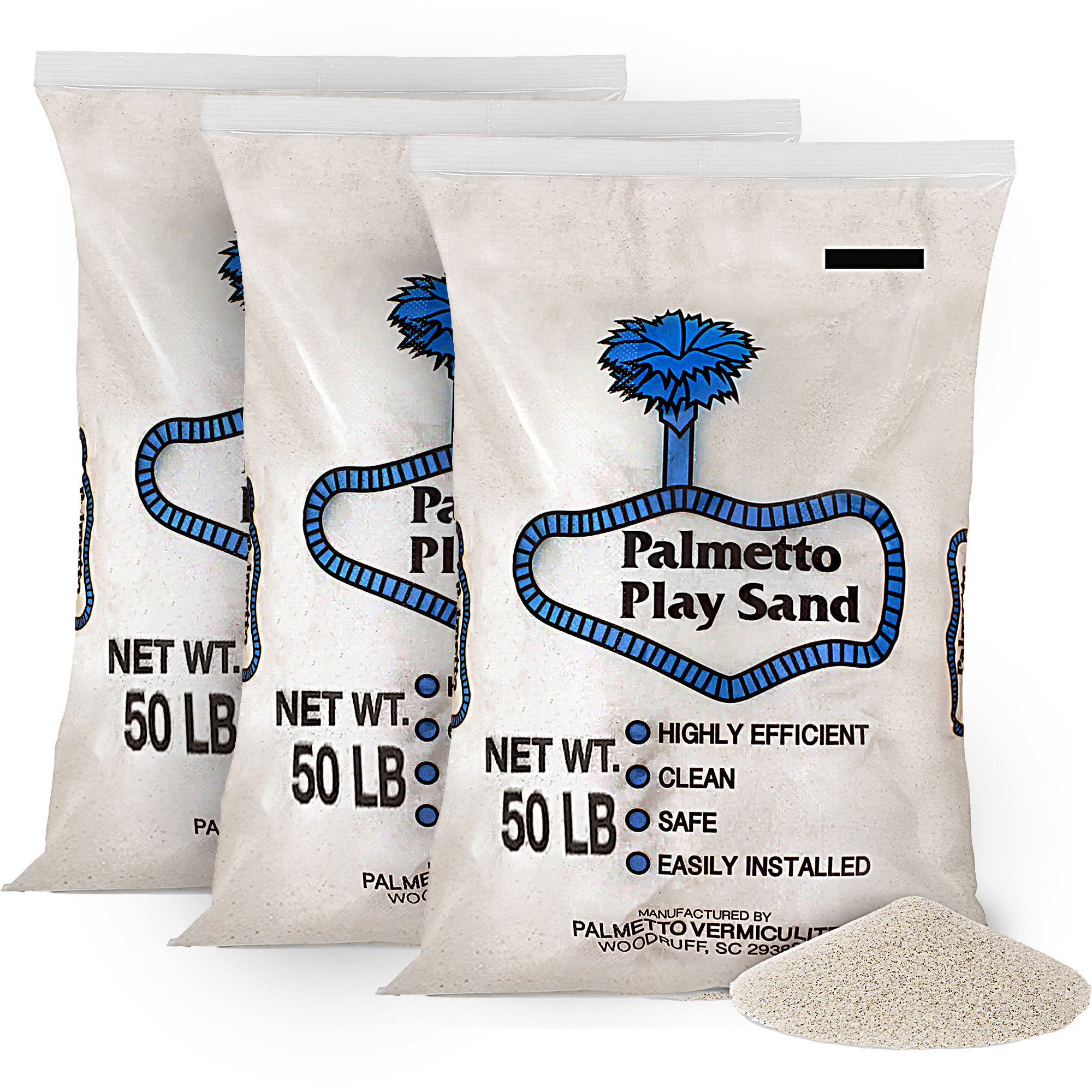 Palmetto 3 Pack Natural Play Sand for Sand Box, Play Areas, Home, 50 LB ...
