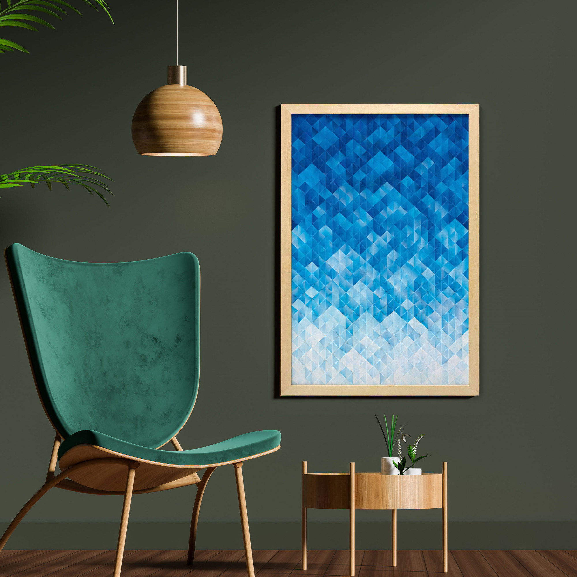 East Urban Home Gradient Color Change Digital Texture Mosaic Triangle ...