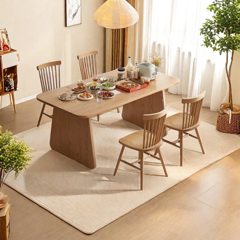 Sleek Surface Designs Solid wood oak dining table set - Wayfair Canada