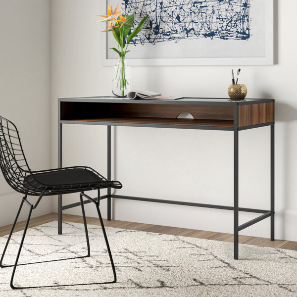 17 Stories Barkad Glass Desk & Reviews | Wayfair