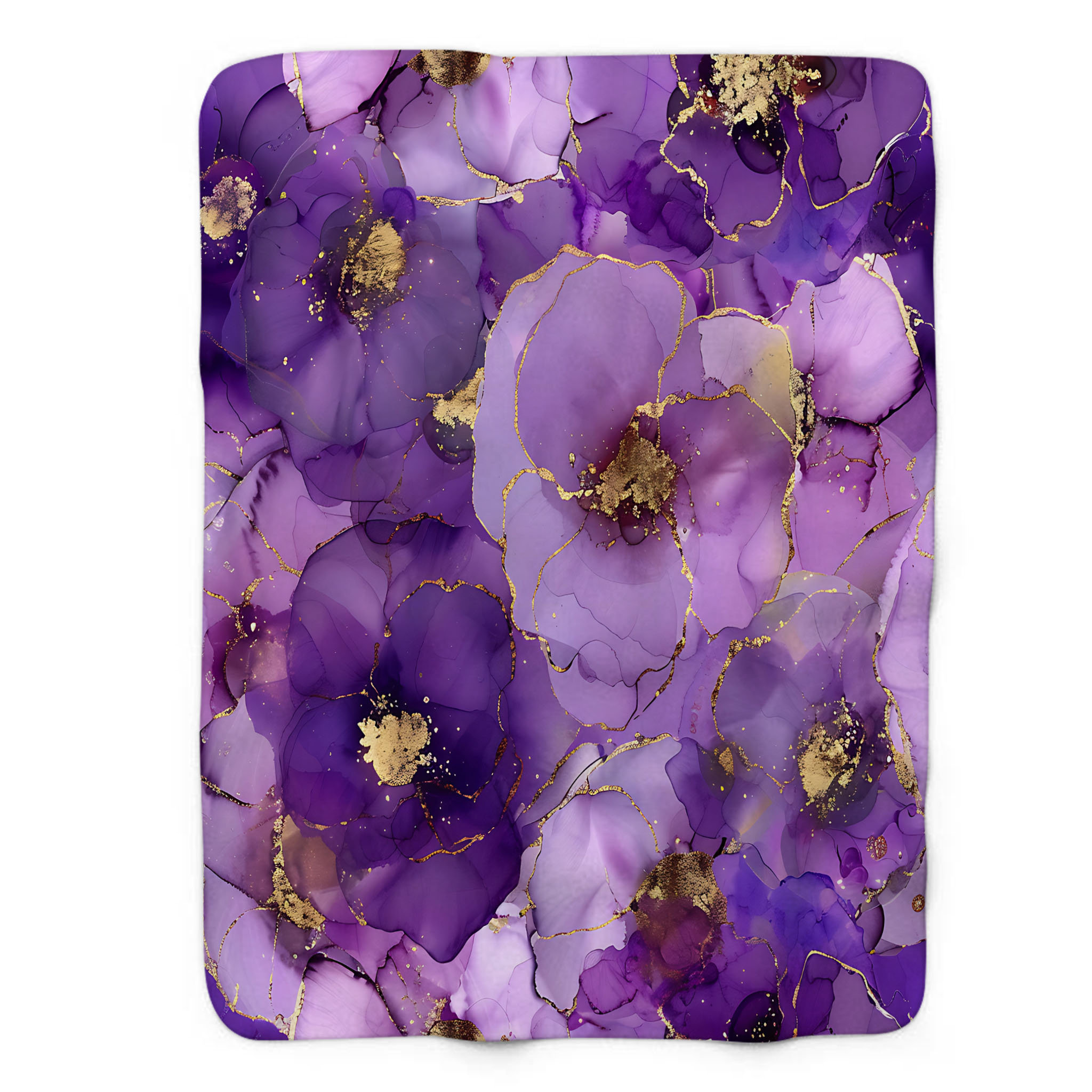 MentionedYou Gilded Violet Glamour - 1 Piece Premium Sherpa Blanket ...