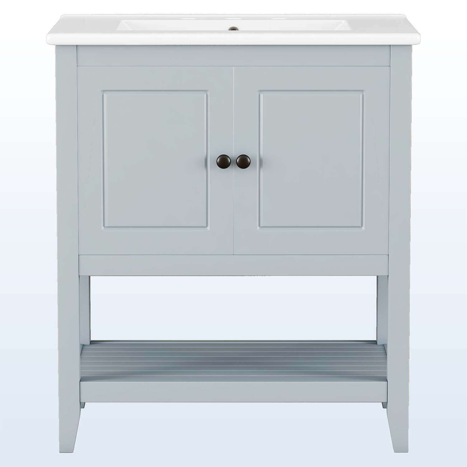 Wildon Home® Modern and Simple Bathroom Vanity with Open Style Shelf ...