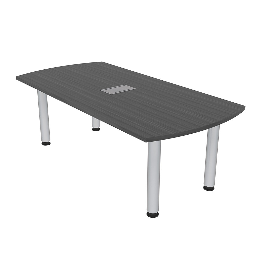 Inbox Zero Arc Rectangle Conference Table with Post Leg Power and Data ...