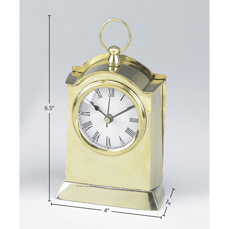 Rosdorf Park Analog Metal Quartz Tabletop Clock, White | Wayfair
