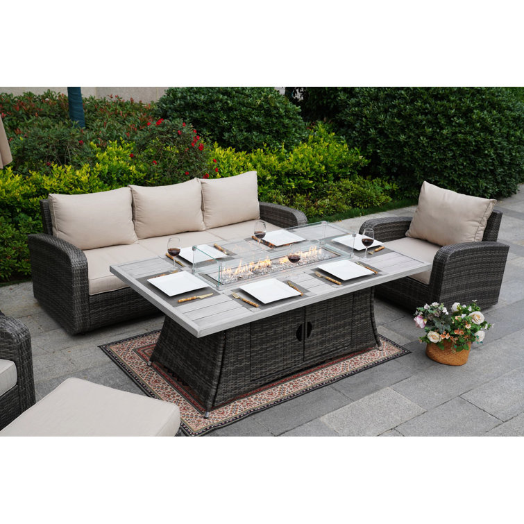 DirectWicker 6 - Person Outdoor Seating Group with Cushions | Wayfair
