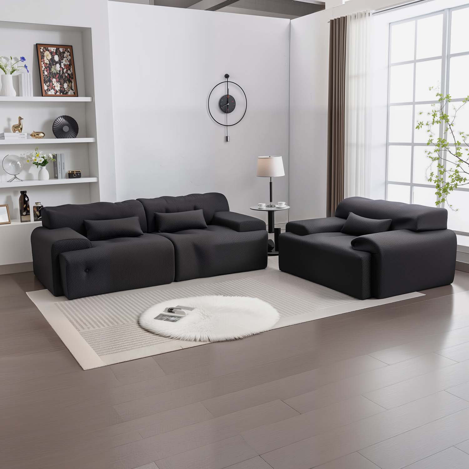 Latitude Run® Large Size 2 Seater Sofa, Pure Foam Comfy Sofa Couch ...