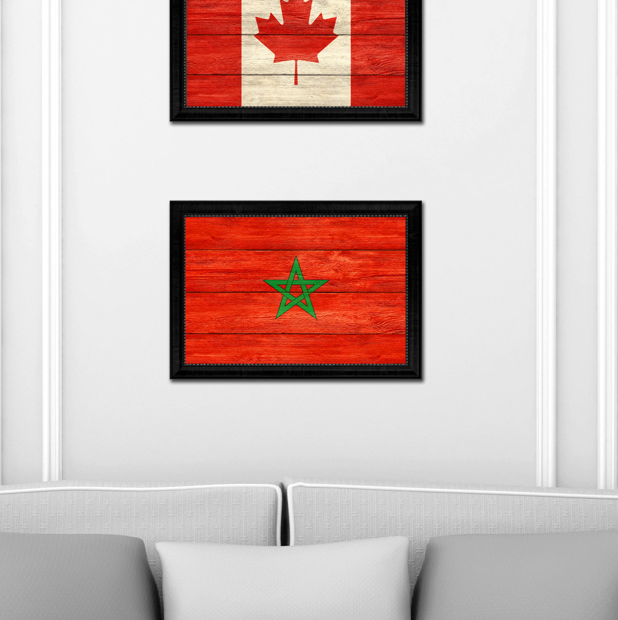 Spot Color Art Morocco Country Flag - Framed Graphic Art on Canvas ...