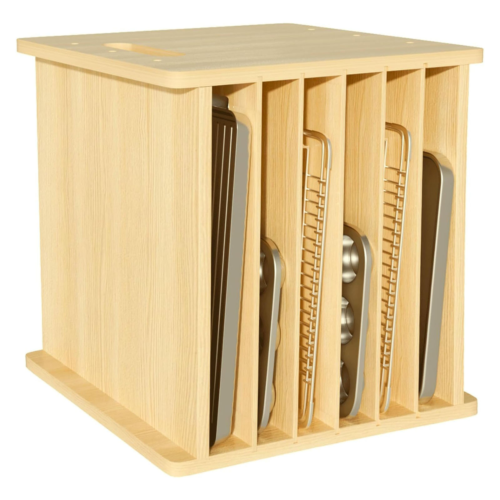Hokku Designs 7 Tier Wooden Tray Dividers for Cabinets Cookie Sheet ...