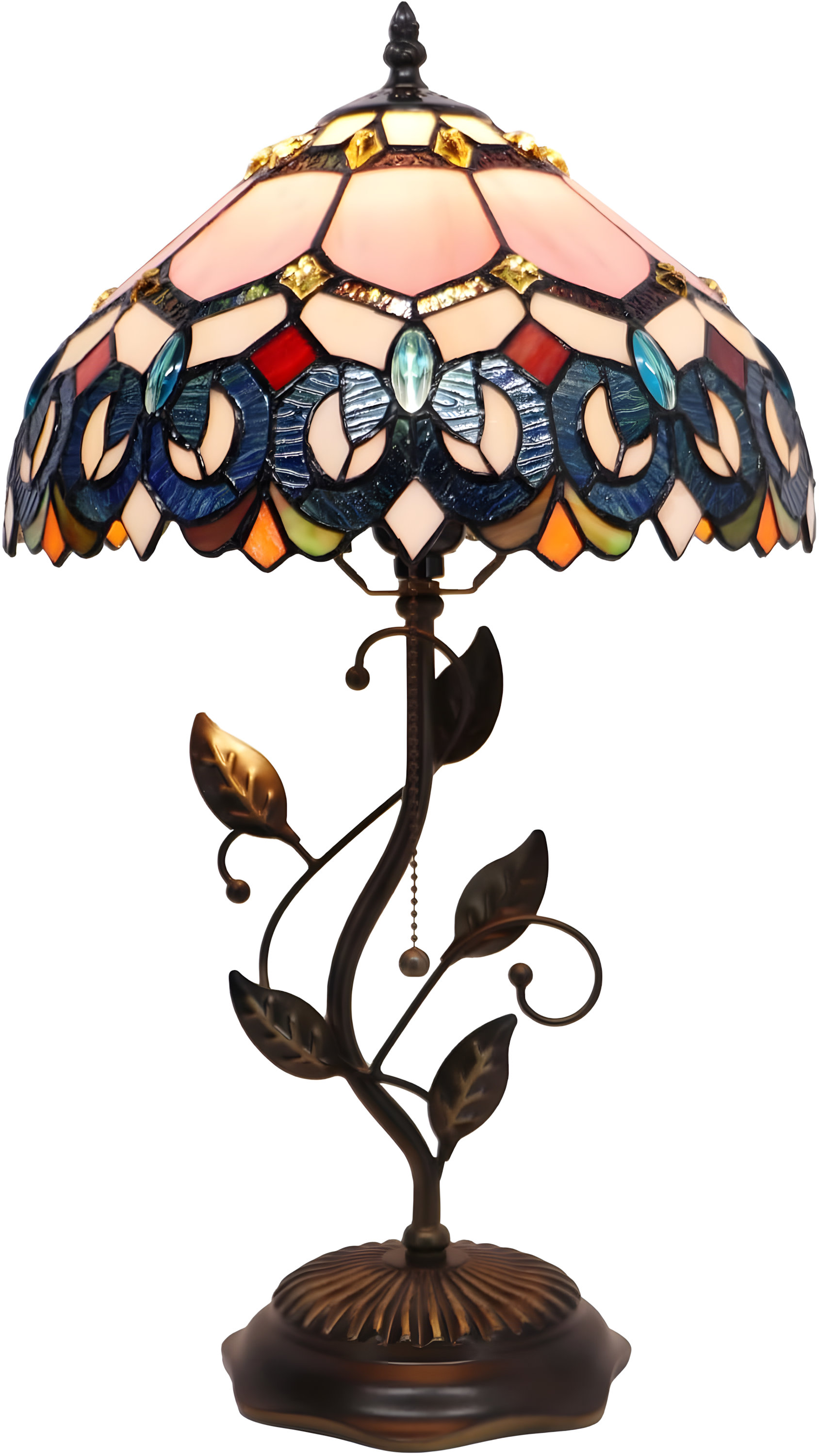 Bloomsbury Market Tiffany Style Table Lamp With Stained Glass Shade And ...