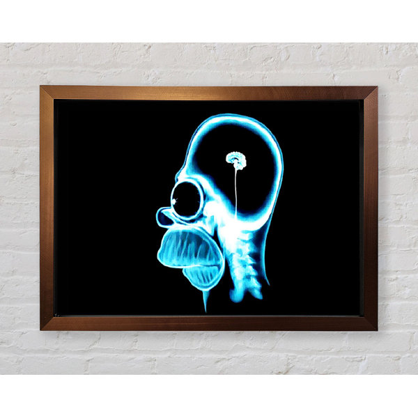 Happy Larry The Simpsons Homer Small Brain Blue Framed Print | Wayfair ...