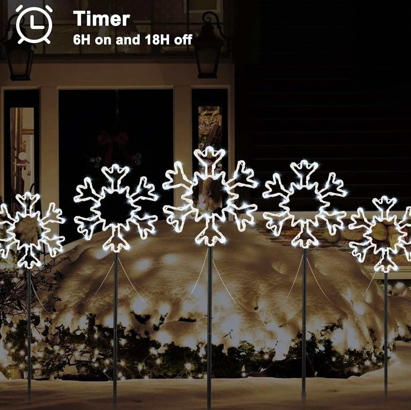 CAFMEB 10 Large Snowflakes Christmas Pathway Lights Outdoor - Ideal ...