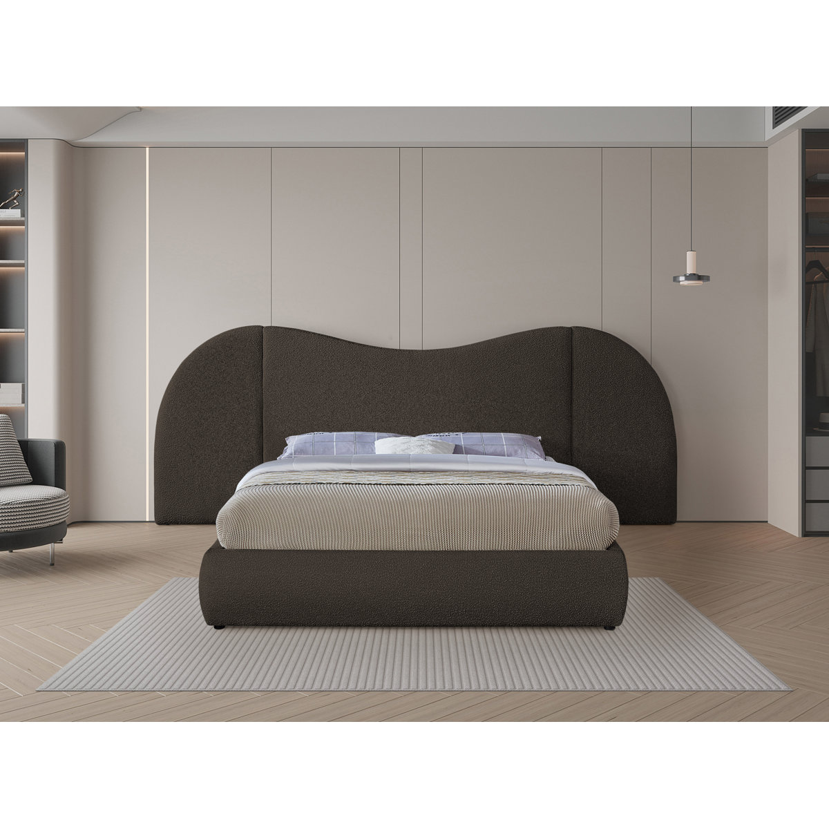 Wrought Studio™ Hyrup Upholstered Panel Bed | Wayfair